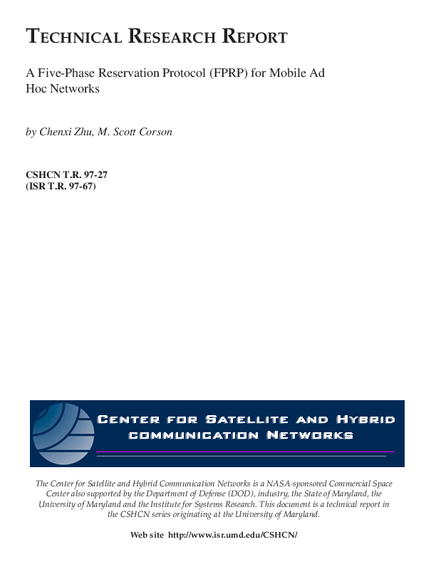 (PDF) A Five-Phase Reservation Protocol (FPRP) for Mobile Ad Hoc Networks