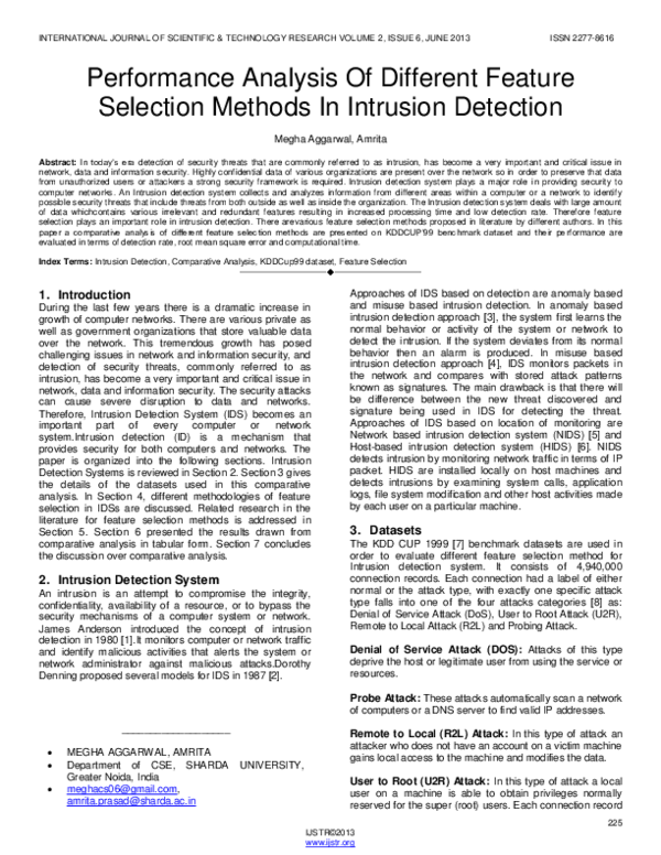 Performance Analysis Of Different Feature Selection Methods In