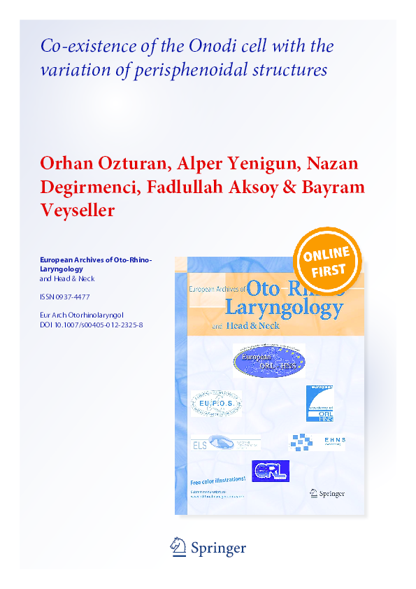 (PDF) Co-existence of the Onodi cell with the variation of ...