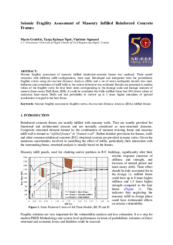 (PDF) Seismic Fragility Assessment of Masonry Infilled Reinforced ...