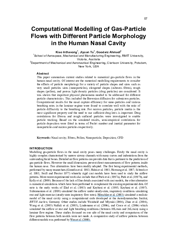 Pdf Computational Modelling Of Gas Particle Flows With Different
