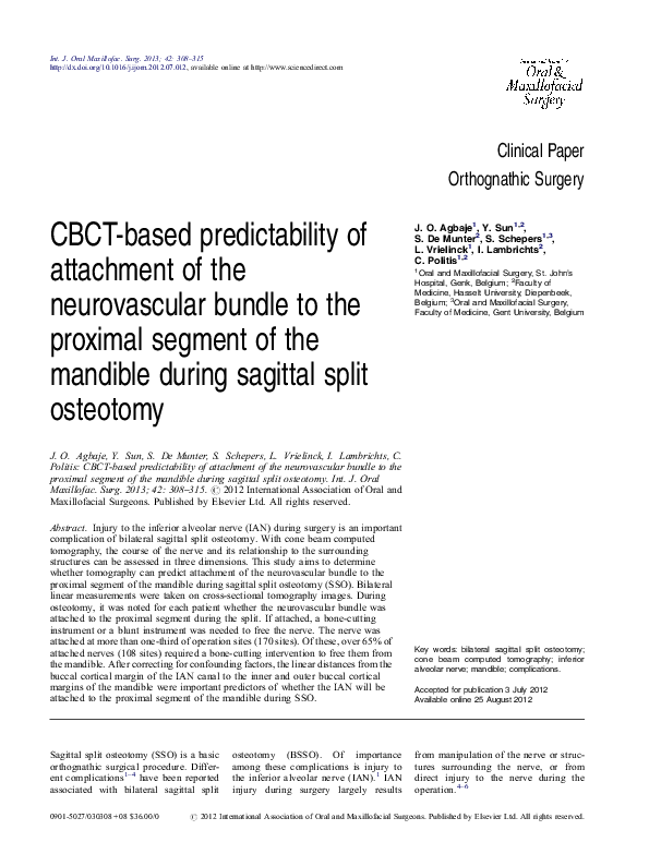 (PDF) CBCT-based predictability of attachment of the neurovascular ...
