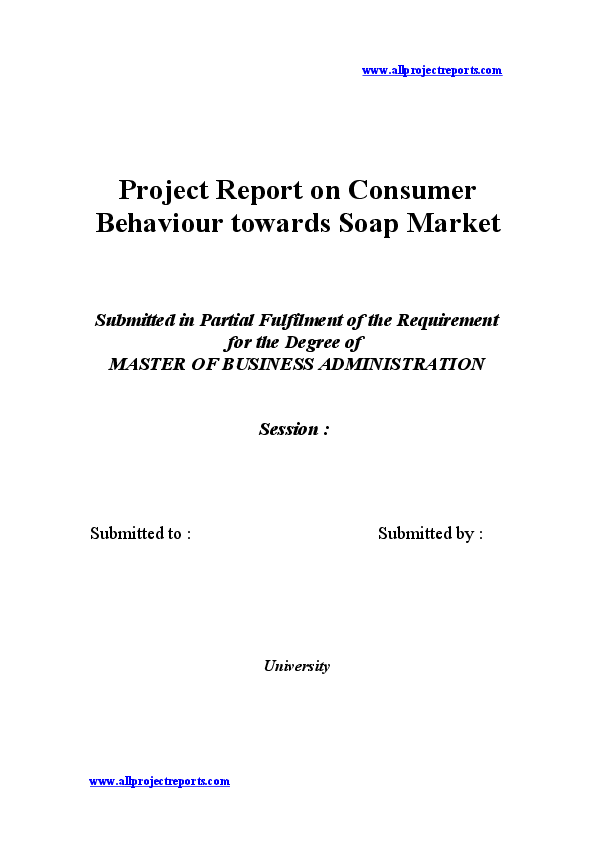 (PDF) Project Report on Consumer Behaviour towards Soap Market ...