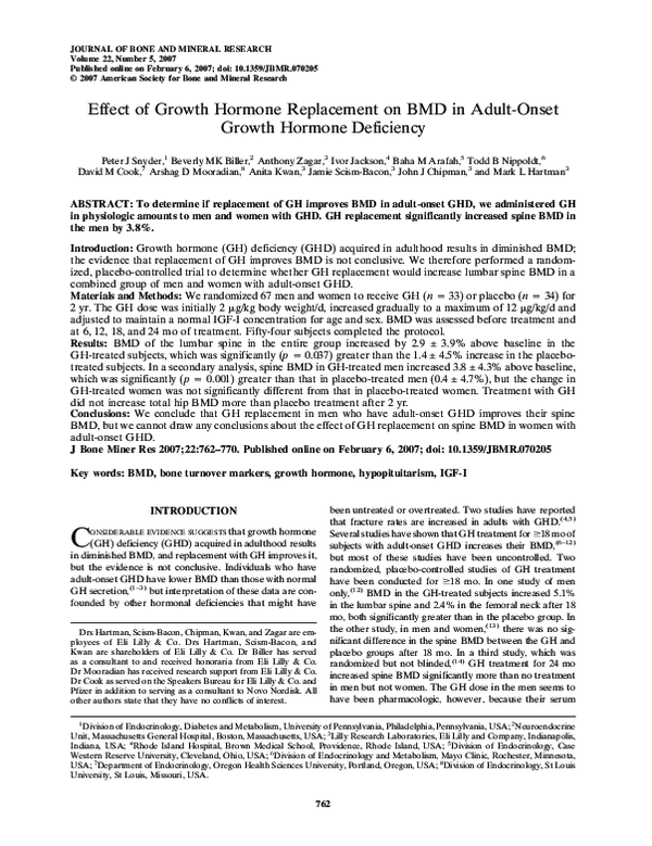(PDF) Effect of Growth Hormone Replacement on BMD in Adult-Onset Growth ...