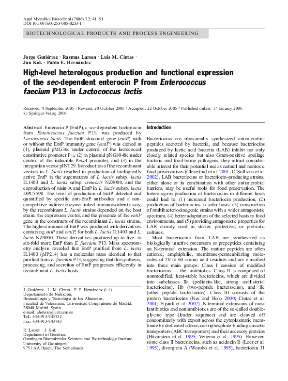 Pdf High Level Heterologous Production And Functional Expression Of