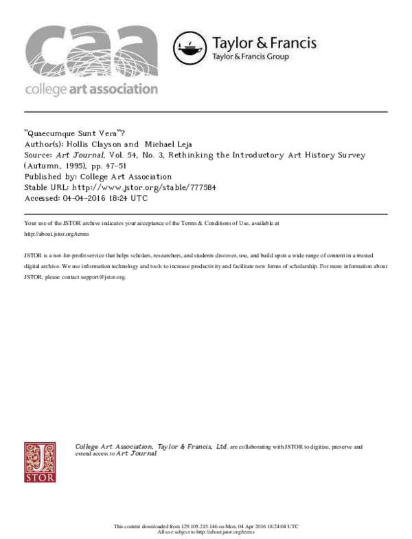 (PDF) Quaecumque Sunt Vera?