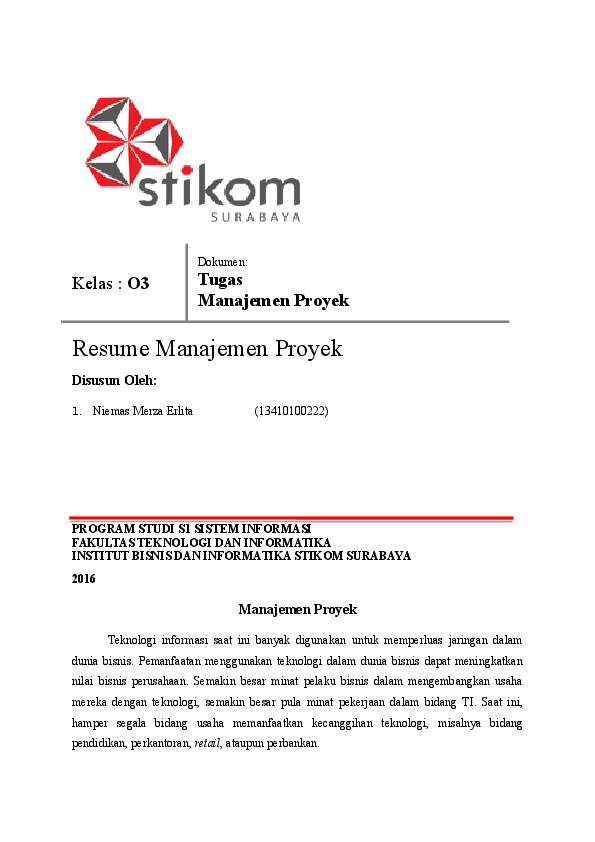 (DOC) Resume Manajemen Proyek