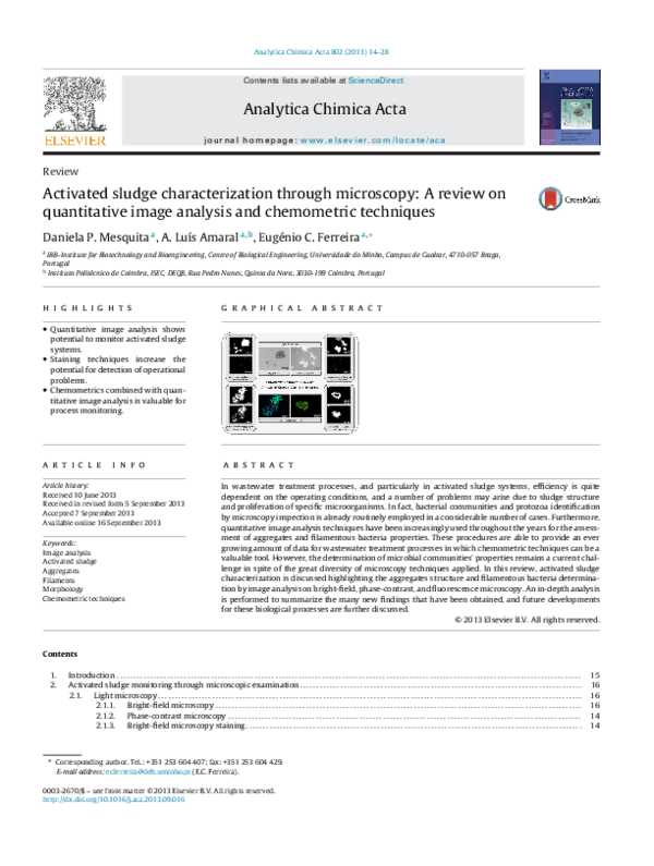 (PDF) Activated sludge characterization through microscopy: A review on ...