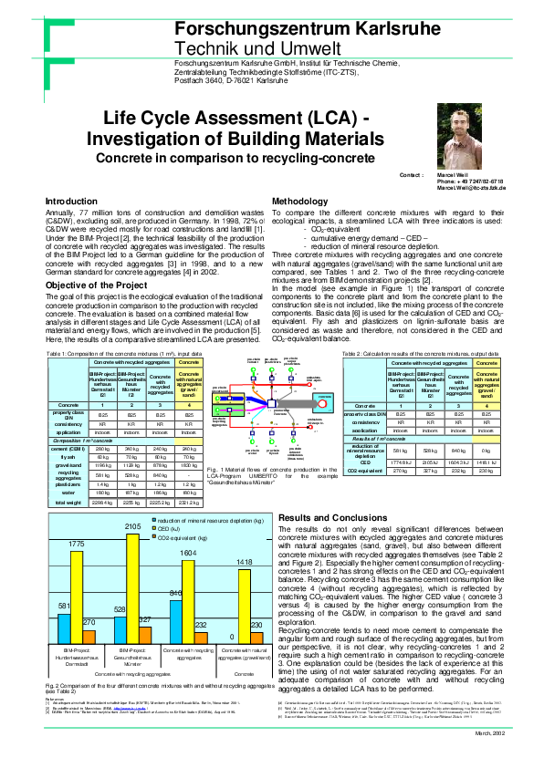 (PDF) Life Cycle Assessment (LCA) - Investigation of Building Materials ...