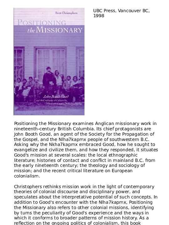 (PPT) Positioning the Missionary: John Booth Good and the Confluence of ...