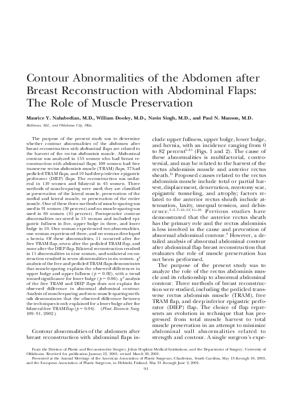 (PDF) Contour Abnormalities of the Abdomen after Breast Reconstruction ...