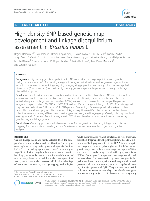 (PDF) High-density SNP-based genetic map development and linkage ...