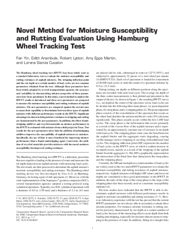 (PDF) Novel Method for Moisture Susceptibility and Rutting Evaluation ...