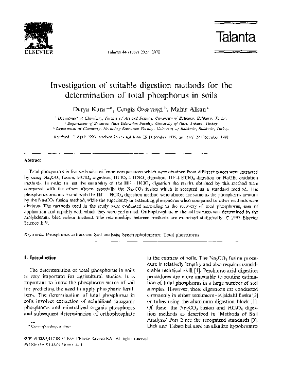(PDF) Investigation of suitable digestion methods for the determination ...