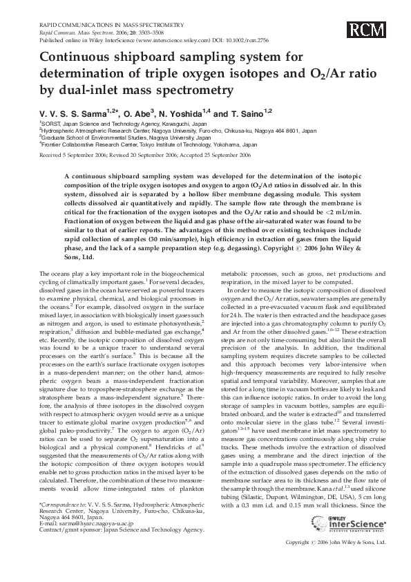 (PDF) Continuous shipboard sampling system for determination of triple ...