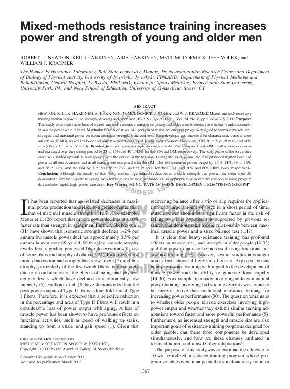 (PDF) Mixed-methods resistance training increases power and strength of ...