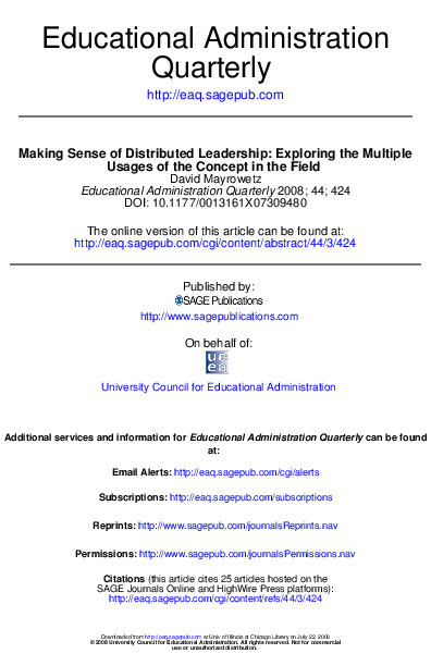 (PDF) Making Sense of Distributed Leadership: Exploring the Multiple ... (PDF) Making Sense of Distributed Leadership: Exploring the Multiple ...