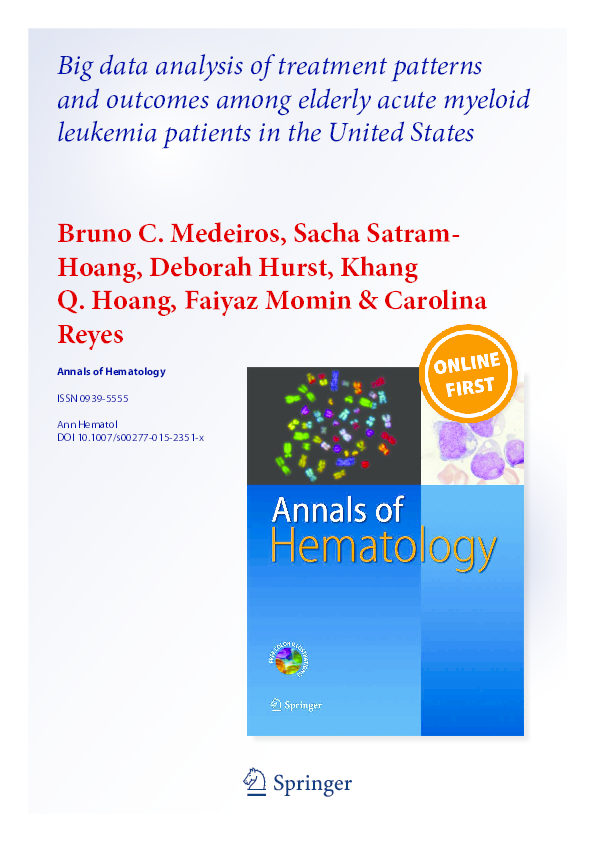 (PDF) Big data analysis of treatment patterns and outcomes among ...