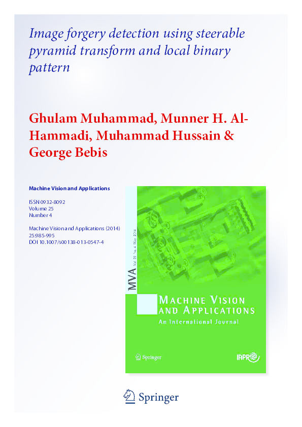 (PDF) Image forgery detection using steerable pyramid transform and local binary pattern