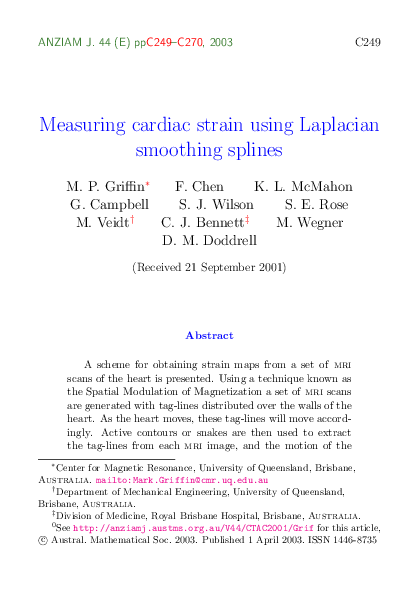 (PDF) Measuring cardiac strain using Laplacian smoothing splines | Katie McMahon - Academia.edu