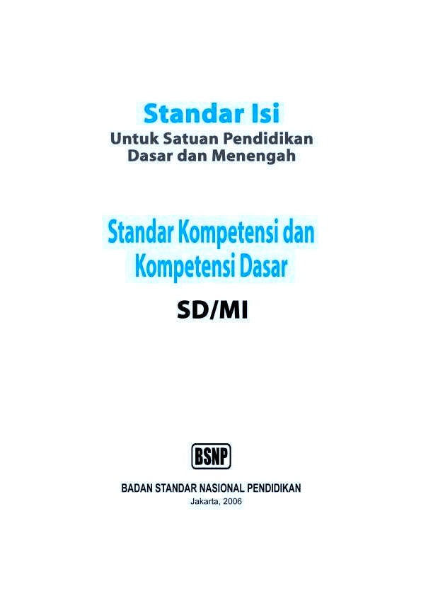 (PDF) Standar Isi SD