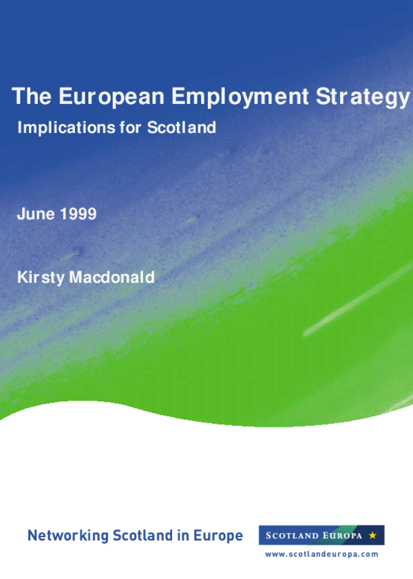 (PDF) The European Employment Strategy Implications for Scotland