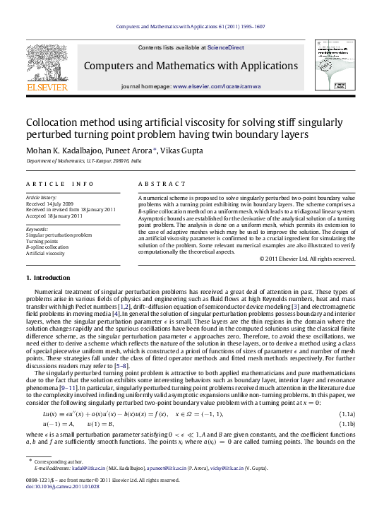 (PDF) Collocation method using artificial viscosity for solving stiff singularly perturbed ...