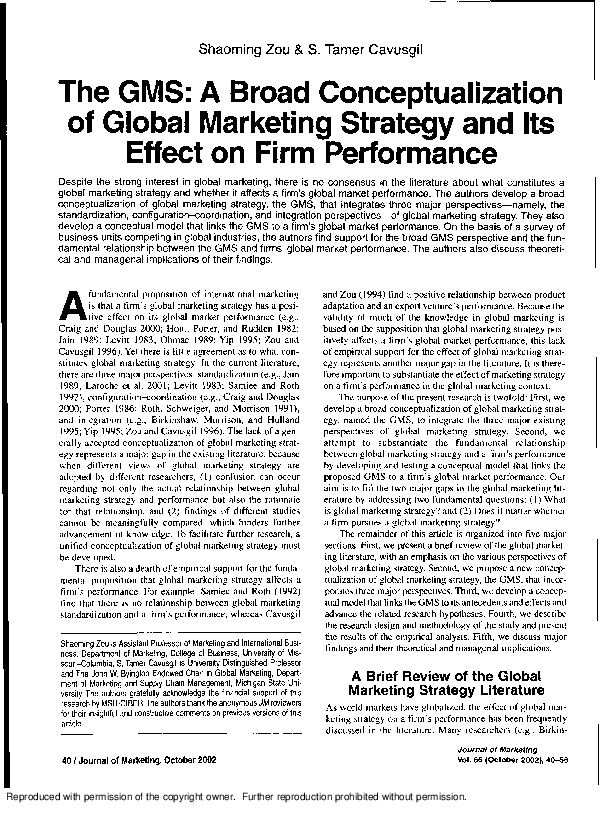 (PDF) The GMS: A Broad Conceptualization of Global Marketing Strategy and Its Effect on Firm ...
