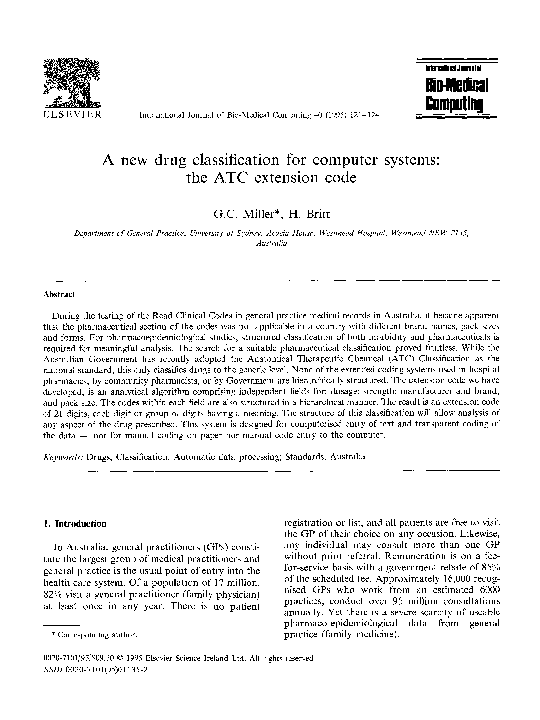 (PDF) A new drug classification for computer systems: the ATC extension ...