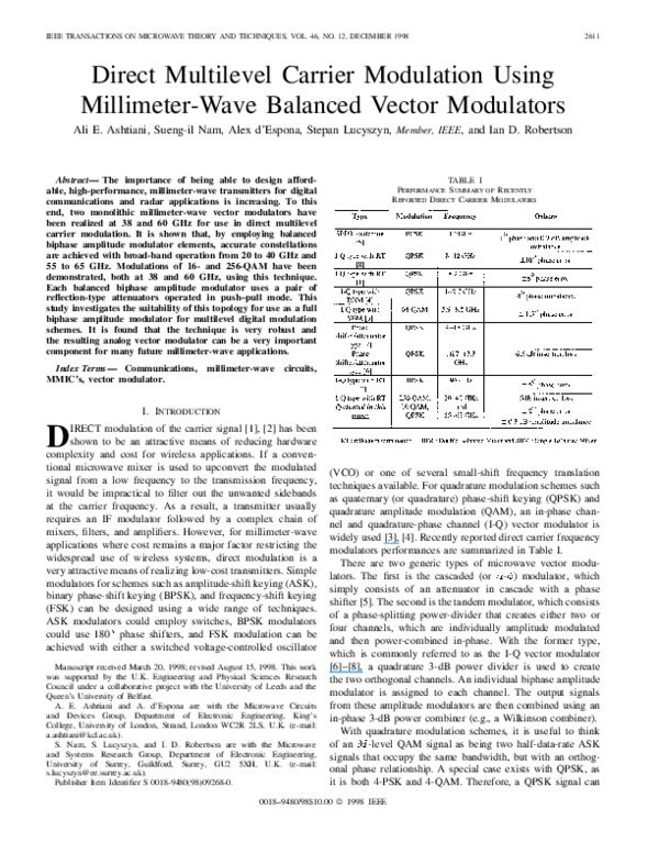 (PDF) Direct multilevel carrier modulation using millimeter-wave ...