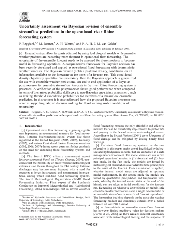 (PDF) Uncertainty assessment via Bayesian revision of ensemble ...