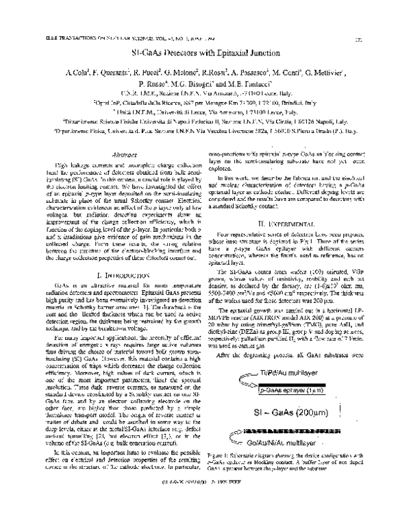 (PDF) SI-GaAs detectors with epitaxial junction