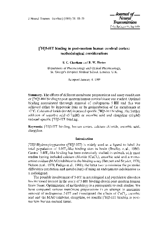 (PDF) [3H]5-HT binding in post-mortem human cerebral cortex ...