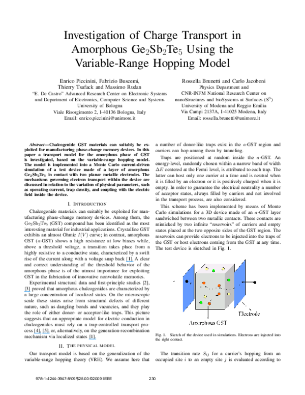 (PDF) Investigation of Charge Transport in Amorphous Ge2Sb2Te5 Using ...