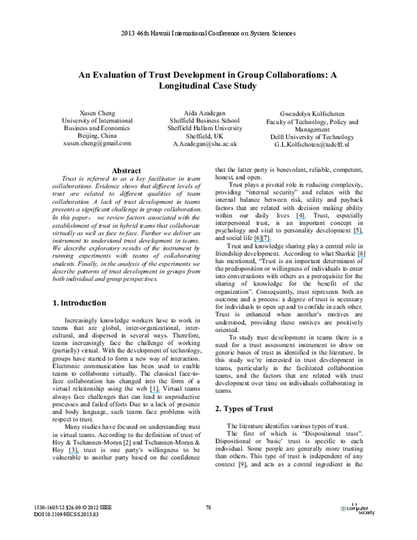 (PDF) An Evaluation of Trust Development in Group Collaborations: A ...