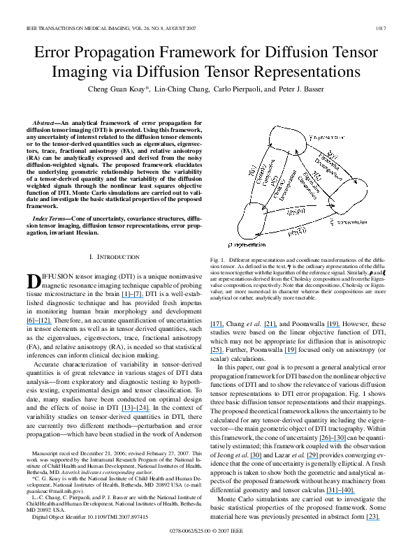 (PDF) Erratum to "Error propagation framework for diffusion tensor imaging via diffusion tensor ...