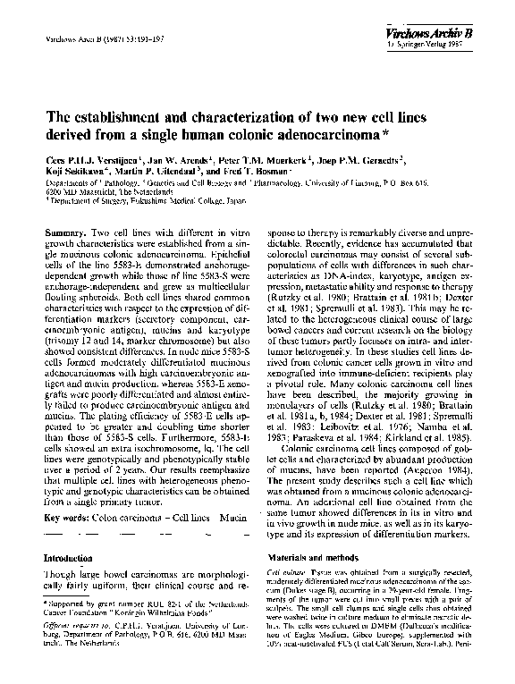 (PDF) The establishment and characterization of two new cell lines ...