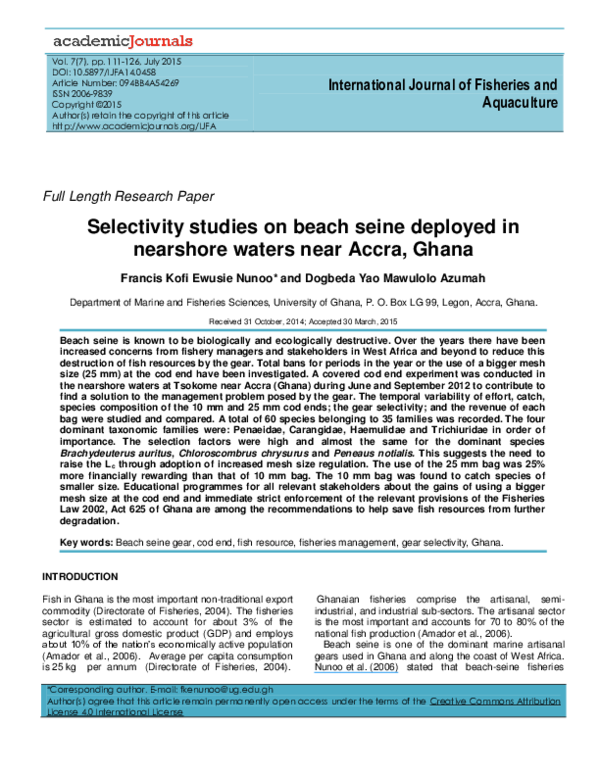 (PDF) International Journal of Fisheries and Aquaculture Research ...