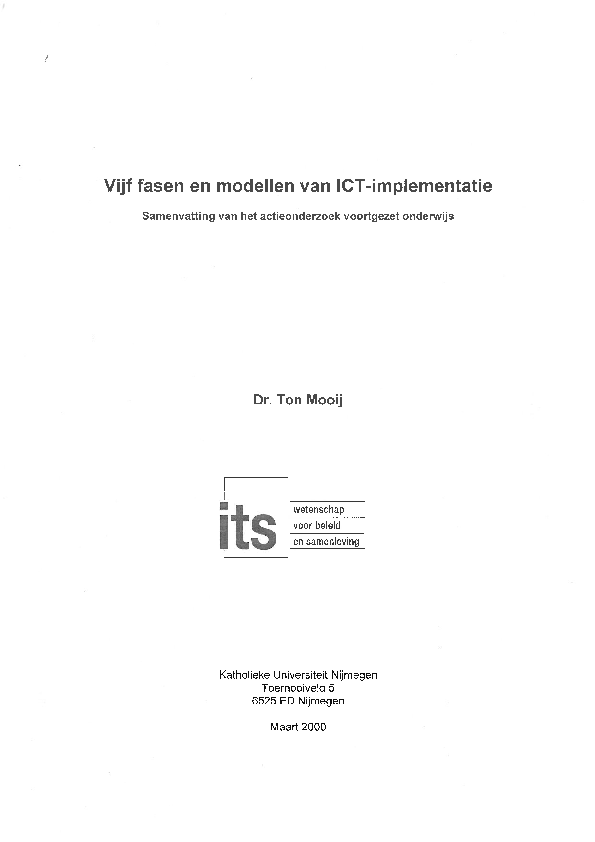 (PDF) Mooij, T. (2000). Vijf fasen en modellen van ICT-implementatie ...