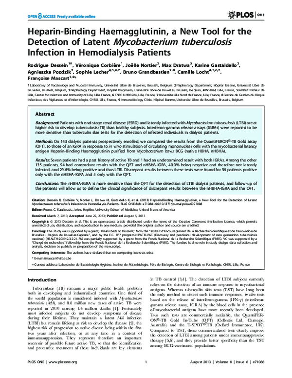 Pdf Heparin Binding Haemagglutinin A New Tool For The Detection Of