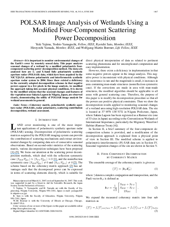 (PDF) POLSAR Image Analysis of Wetlands Using a Modified Four-Component Scattering Power ...