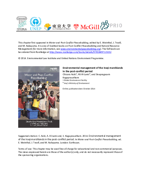 (PDF) Environmental management of the Iraqi marshlands in the post ...
