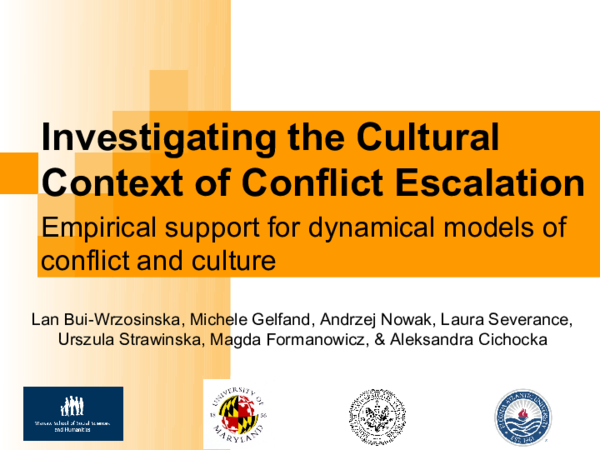 (PPT) Investigating the Cultural Context of Conflict Escalation