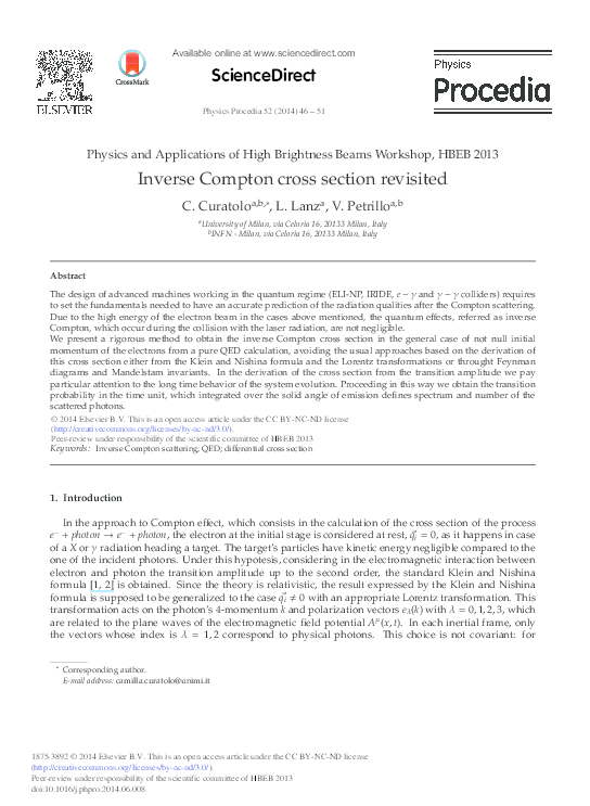 (PDF) Inverse Compton Cross Section Revisited