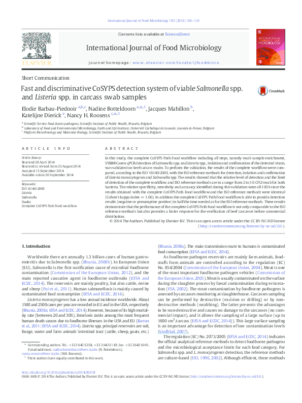 (PDF) Fast and discriminative CoSYPS detection system of viable ...
