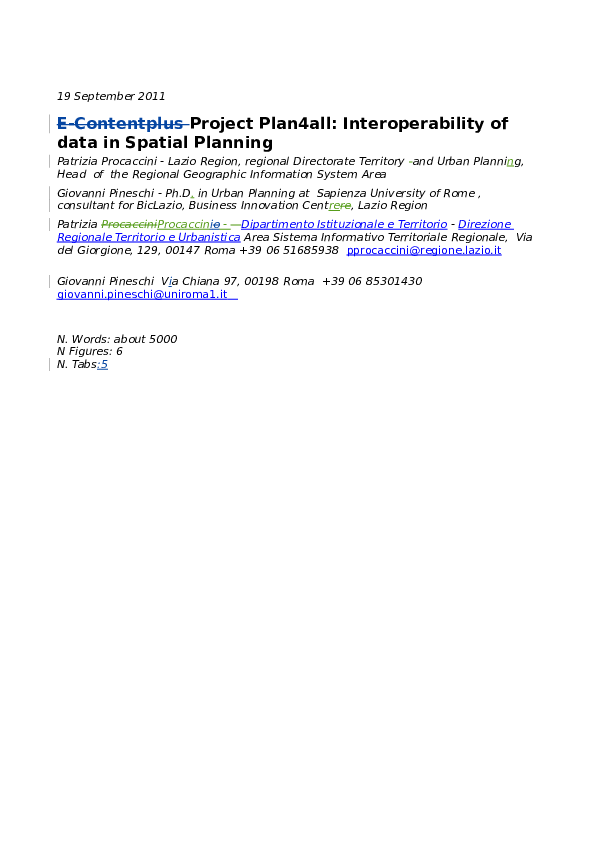 E-Contentplus Project Plan4all: Interoperability of data in Spatial ...