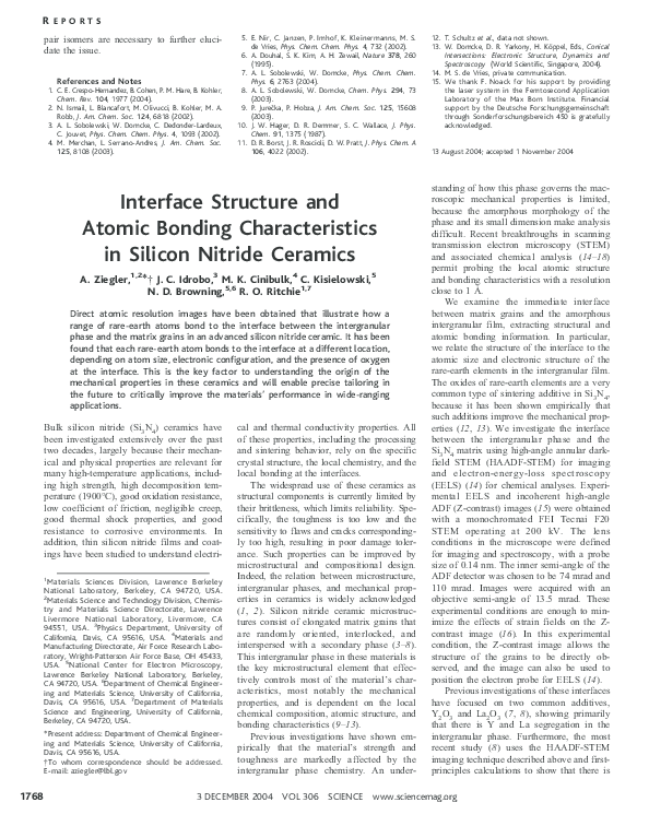 (PDF) Interface Structure and Atomic Bonding Characteristics in Silicon ...