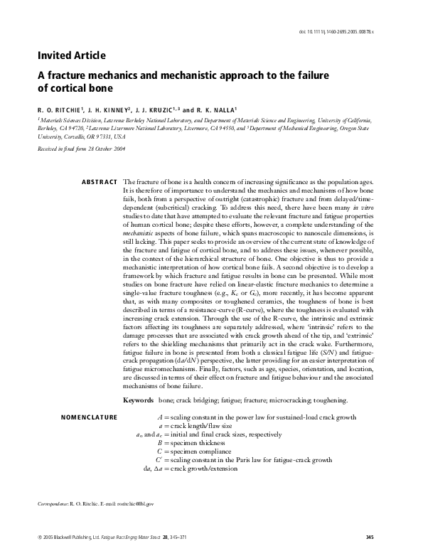 (PDF) A fracture mechanics and mechanistic approach to the failure of ...