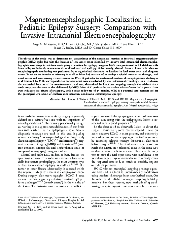 (PDF) Magnetoencephalographic localization in pediatric epilepsy ...