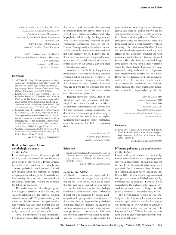 (PDF) Bifid cardiac apex: A rare morphologic structure